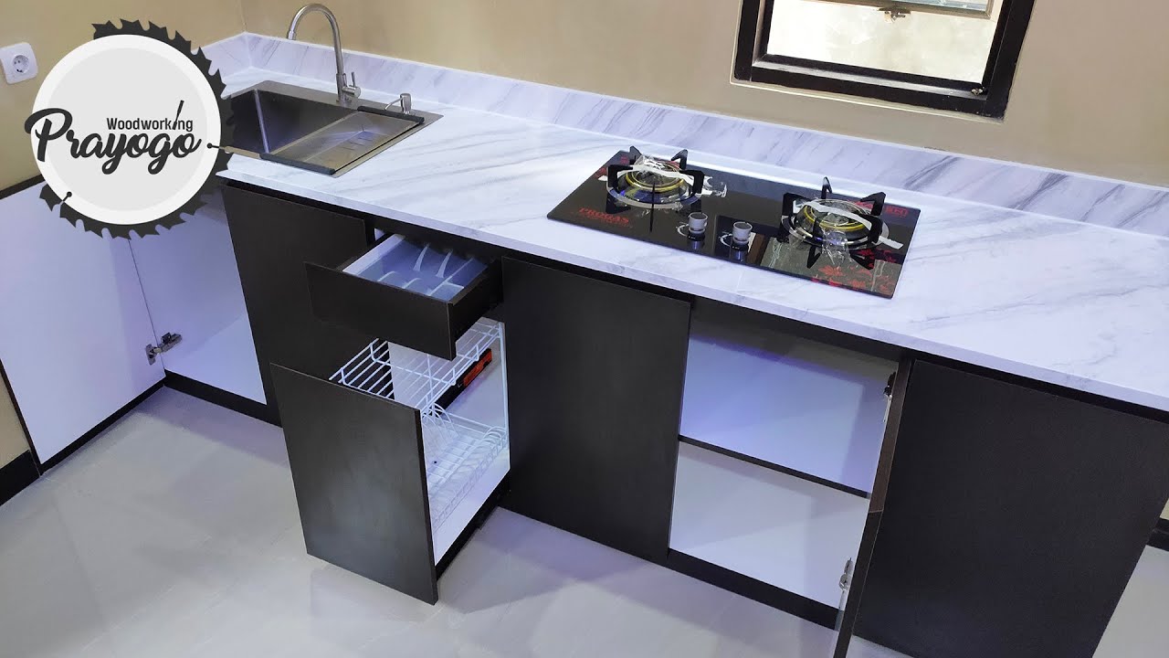 KITCHEN SET BAWAH MINIMALIS HAPPAN PLYWOOD DENGAN TOP TABLE SOLID SURFACE