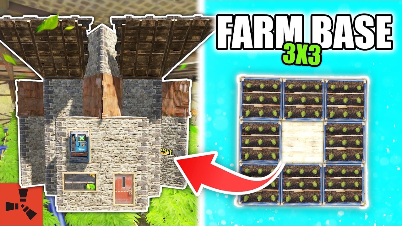 How to Build the ULTIMATE 3x3 FARM BASE – Rust 2026 Tutorial