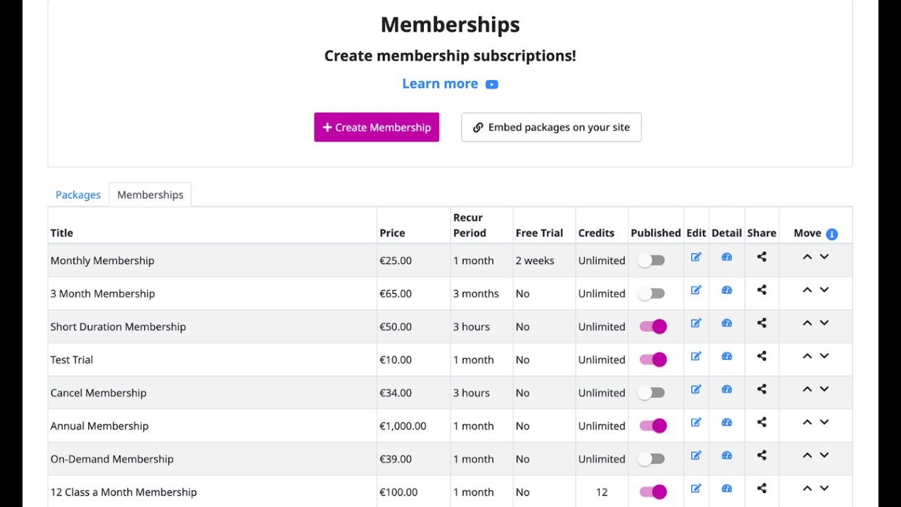 OfferingTree Software Features: Online Store, Memberships, and Packages