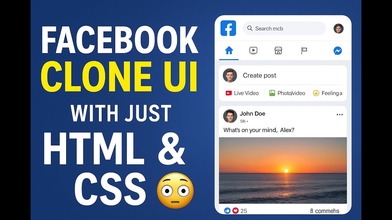 Build a Stunning Facebook UI Clone with Just HTML & CSS! (No JS)