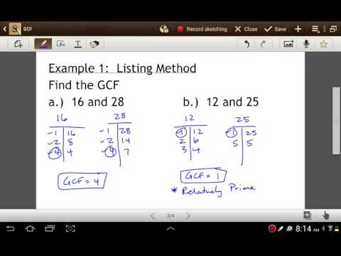 Greatest Common Factor (GCF)