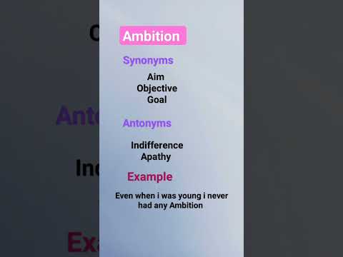 #synonyms and antonyms/to day word -ambition/subscribe please..