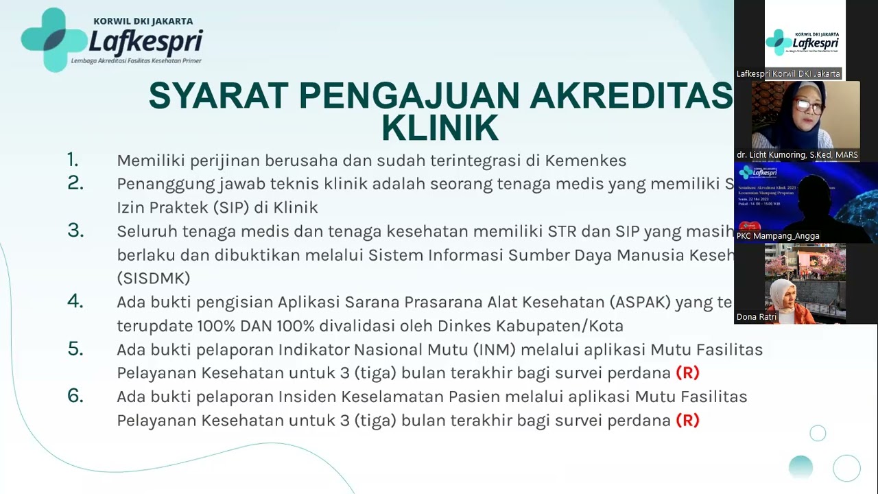 Sosialisasi Akreditasi Klinik 2023 Wilayah Puskesmas Kecamatan Mampang Prapatan