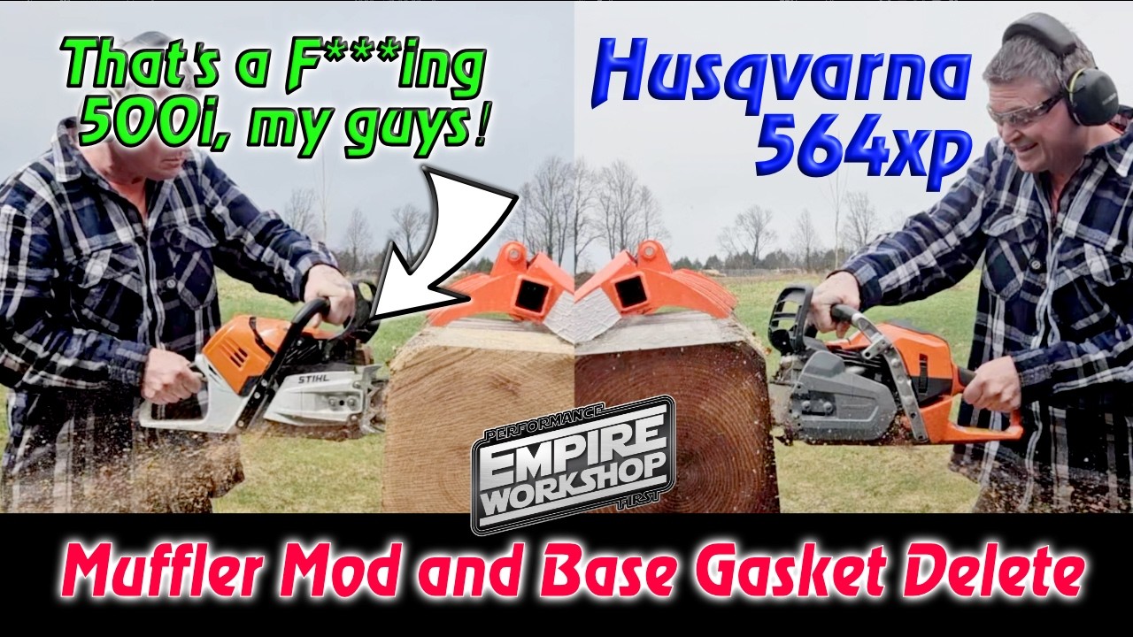 Husqvarna 564xp Muffler Mod and Base Gasket Delete #empireworkshop #chainsaw #stihl #diy