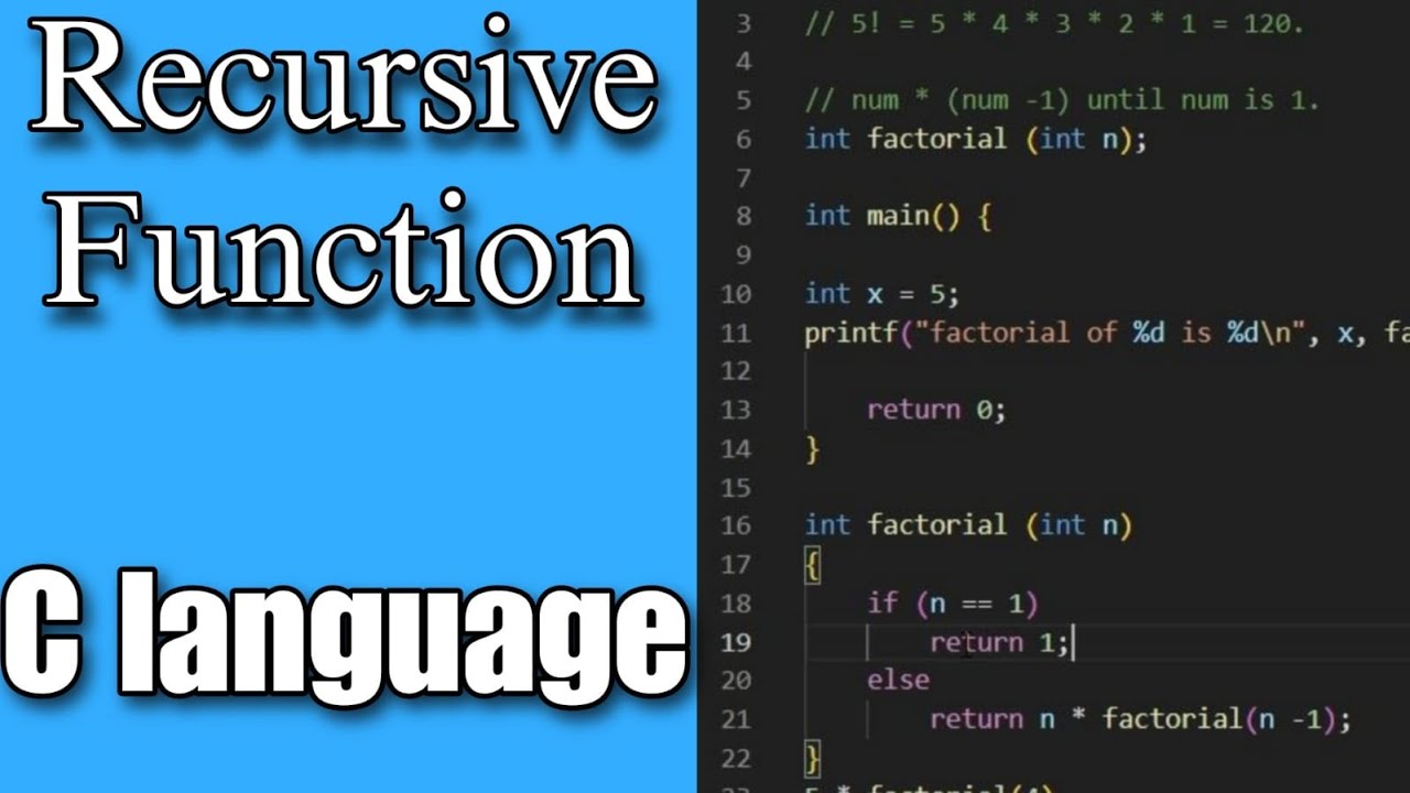 C Programming Tutorial: How to Implement Recursive Function in C Language for Efficient Programming