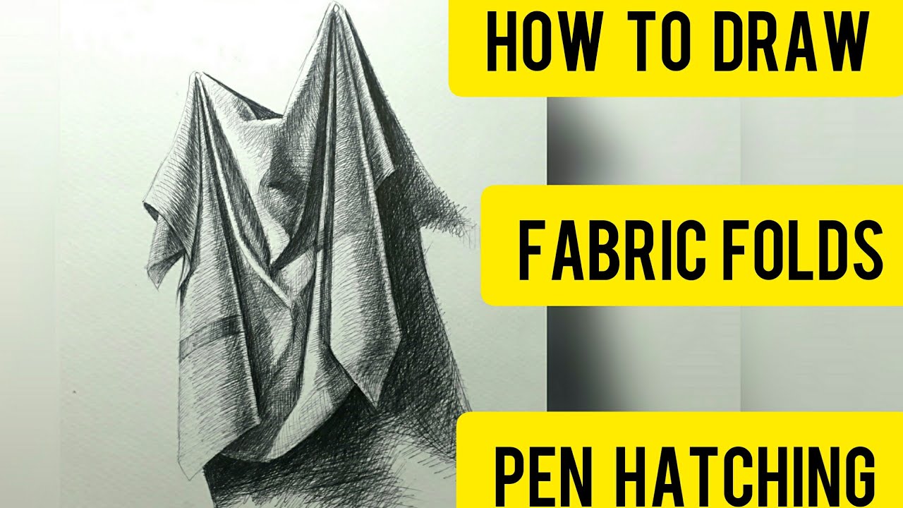 How to draw fabric folds / pen hatching