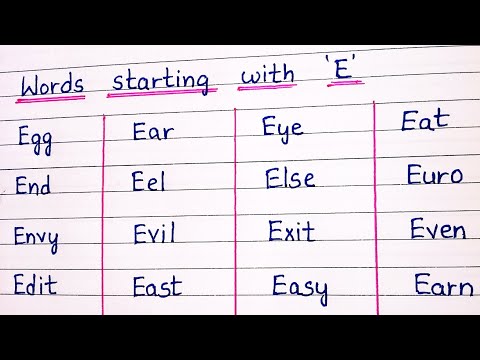 50+ Words starting with 'E' Words that start with 'E' Letter 'E' Words 50 'E' Letter Words