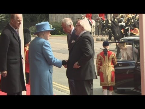 The Queen greets Irish President on state visit