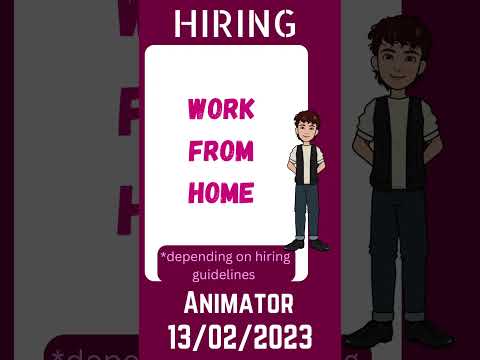 Hiring Animator skilled in Animation #remotejobs #workfromhomejobs