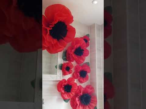 Poppy Remembrance day flower pom poms. Gisellesbloom