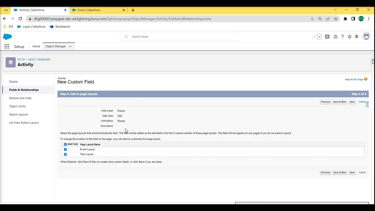 Create a custom field in Activity for Event or Task #inSalesforce