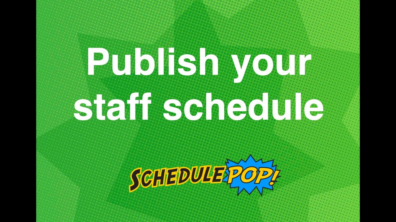 SchedulePop: Publish a schedule