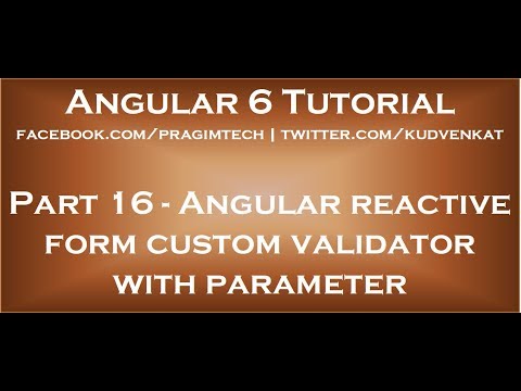 Learn Angular reactive form custom validator with parameter - Mind Luster