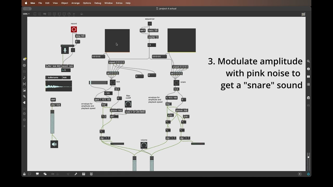Max/MSP - Using my voice to make drum samples