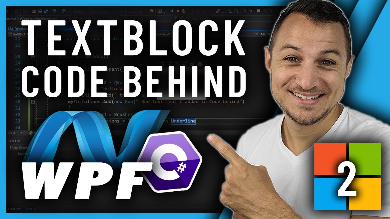CODE BEHIND to display Text instead of XAML? Let´s try this!