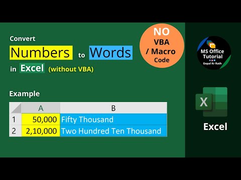 Convert Numbers to Words in Excel (without VBA)