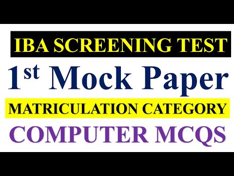 MOCK PAPER 1| IBA Screening Test Matriculation Preparation| STS Matriculation Preparation Computer