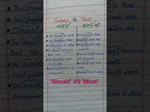 difference between should and must,#ytshorts#viral short #EASY ENGLISH