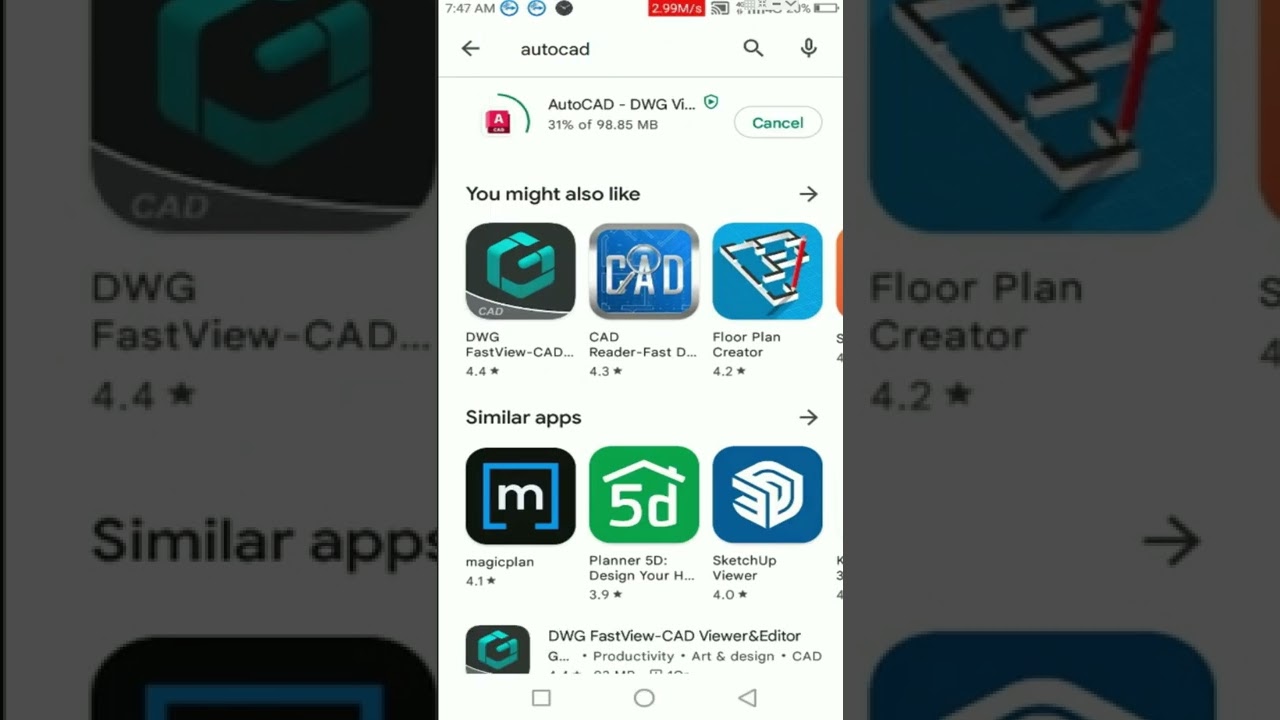 autocad in mobile #shorts #autocad