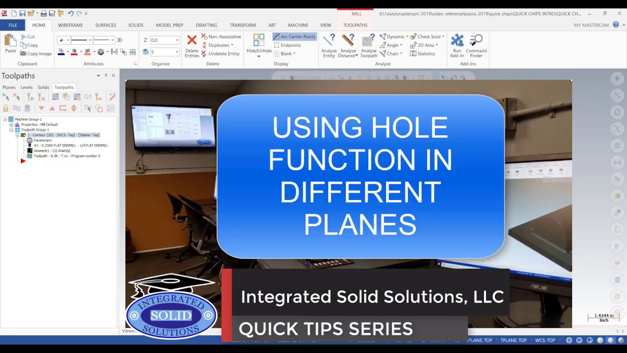 Mastercam quick chips tips : Using Hole Function