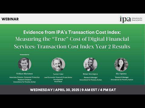 Webinar | Measuring the True Cost of Digital Financial Services: Transaction Cost Index Year 2