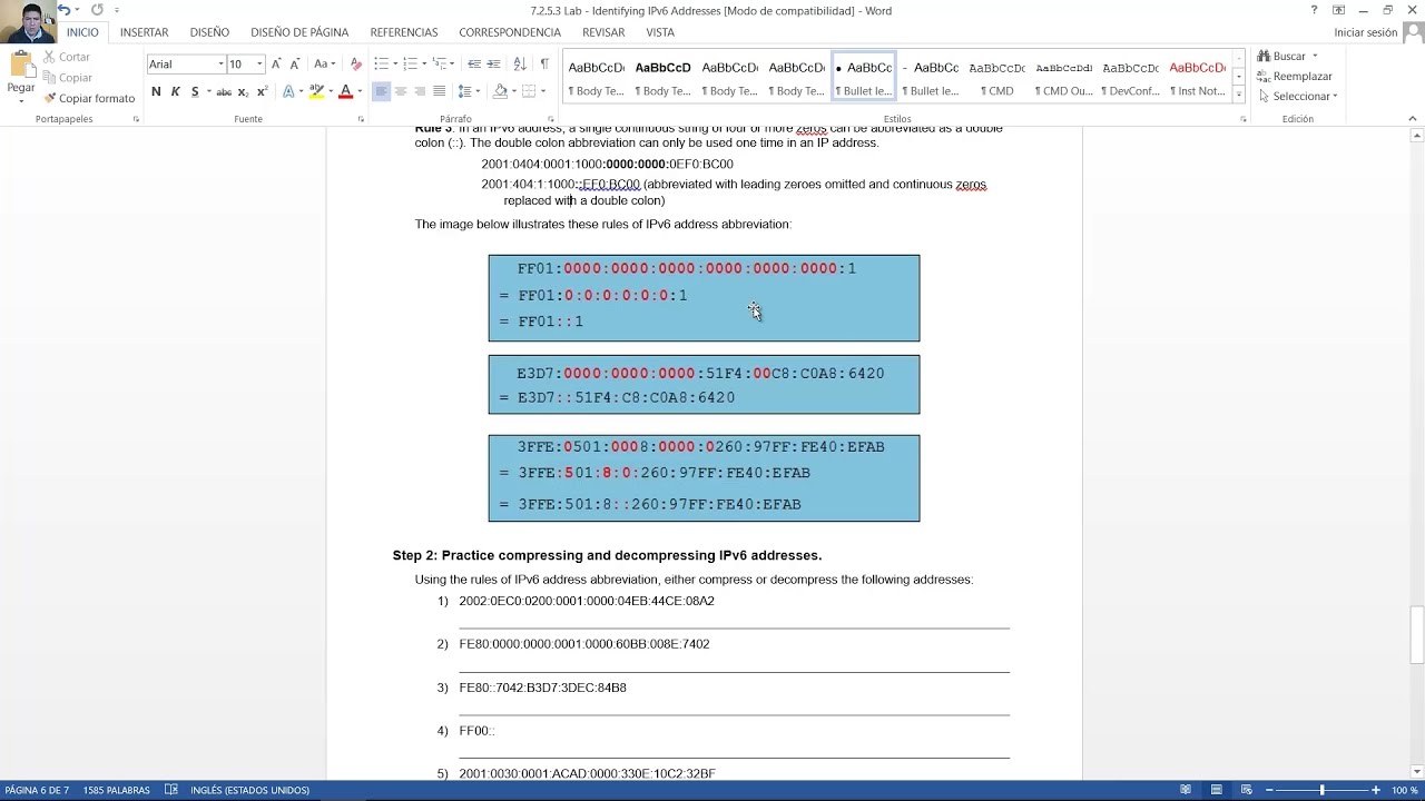 7.2.5.3 Lab - Identifying IPv6 Addresses
