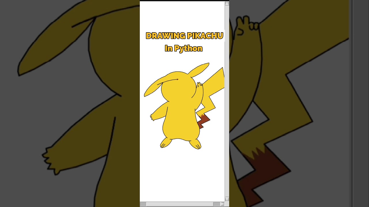 DRAWING PIKACHU IN PYTHON 😋😍 #30daysofpythonchallenge #python #coding #shorts #viral #trending