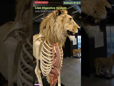Ultra-realistic Lion Digestive System Animation | Animal Anatomy | Animals AI Art | 04