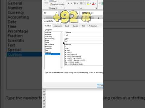 Add Country Code (+92) in Excel Using Ctrl+1 | Quick Excel Trick!