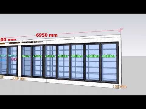 Beer cave walk in Cooler glass door used for gas station store for China