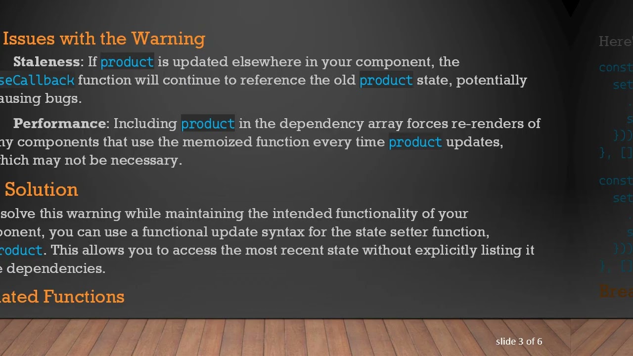 Fixing the React Hook useCallback Missing Dependency Warning