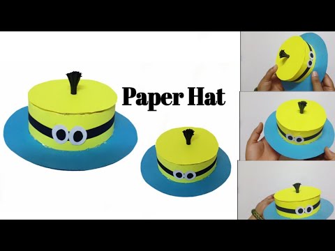 Paper Hat Making || How To Make Paper Hat || Minion paper Hat