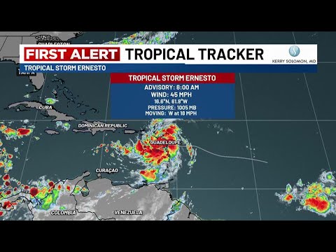 VIDEO: LIVE 5 ALERT DESK: Joey has the 8 a.m. update for Tropical Storm Ernesto