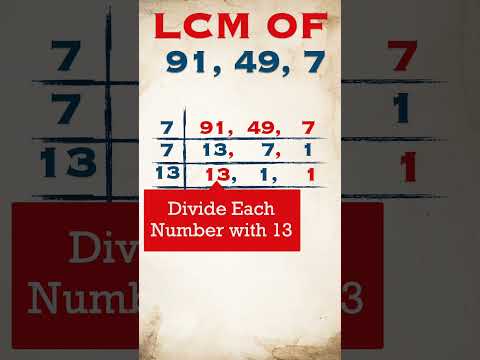 LCM of 91, 49, 7 / #shorts / #short / #viral / #trending / #lcm
