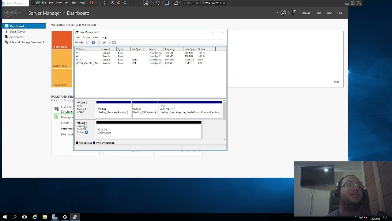 Lab 2: Initialize Disk Windows Server 2016