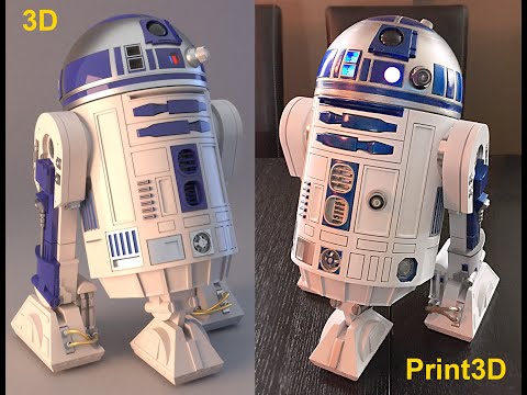 🤖 R2D2 HQ New hope 1-3 Scale 42cm V1.7 3D print Animatronic and sonor ...