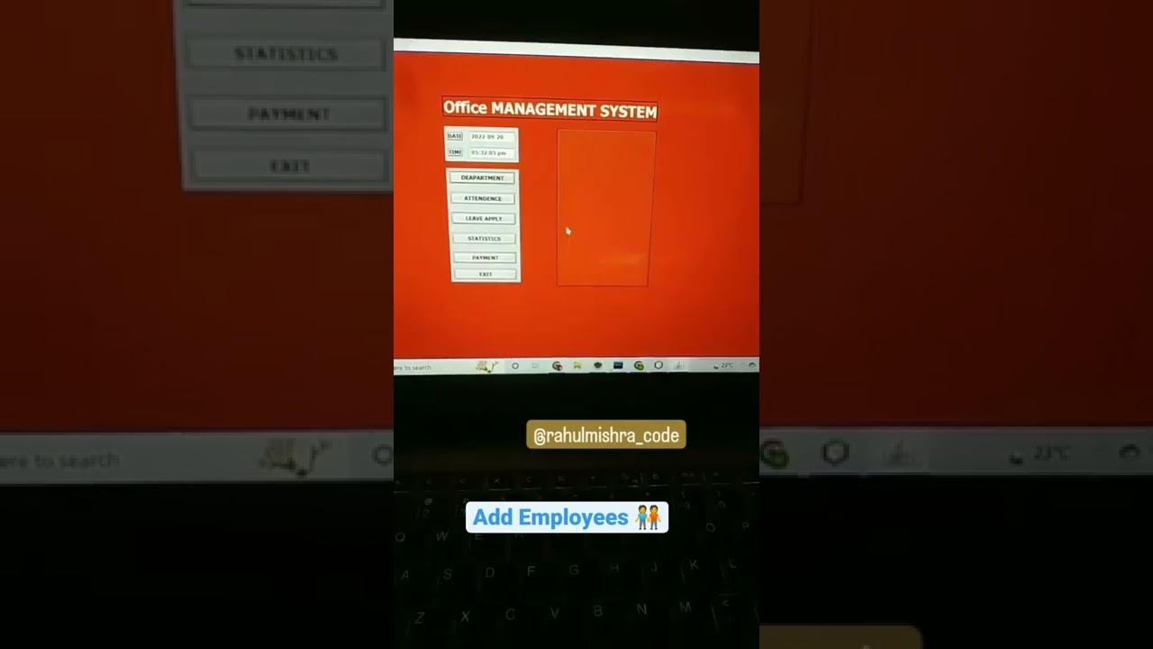 Office Management System Using Java #shorts