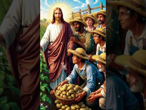 The farmers thankfully to Jesus for blessing them #zeus #jeuschrist #jesuschrsit #love #lucifer #ai