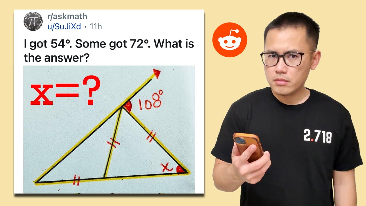 I got 54. Some got 72. What is the answer? Find the missing angle! Reddit geometry r/askmath