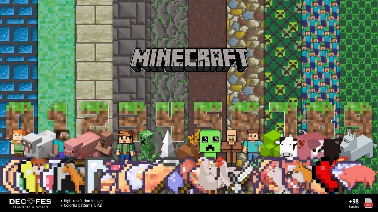 💎 Papel Digital Minecraft - Imprimibles para Scrapbook y DIY 💎