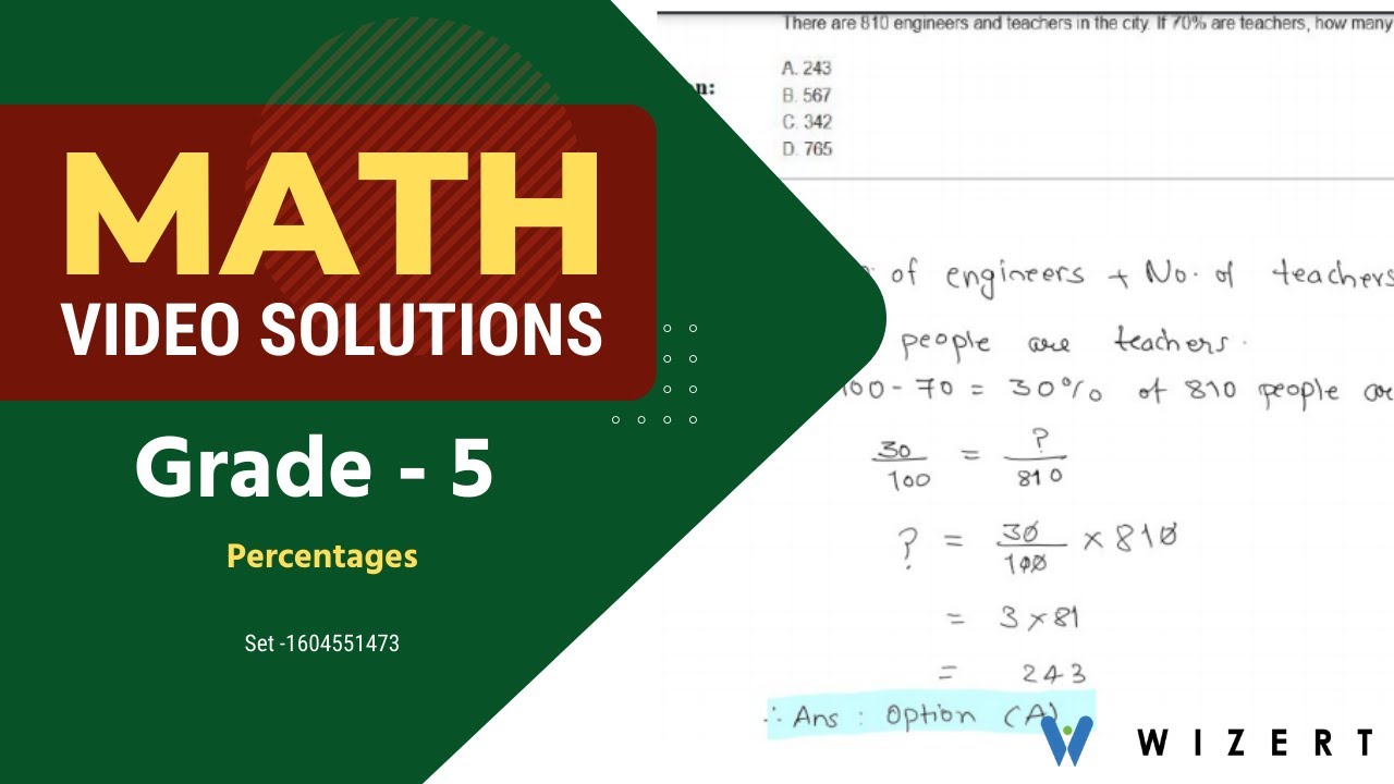 Grade 5 Mathematics Worksheets - Percentages worksheet pdfs for Grade 5 - Set 1604551473