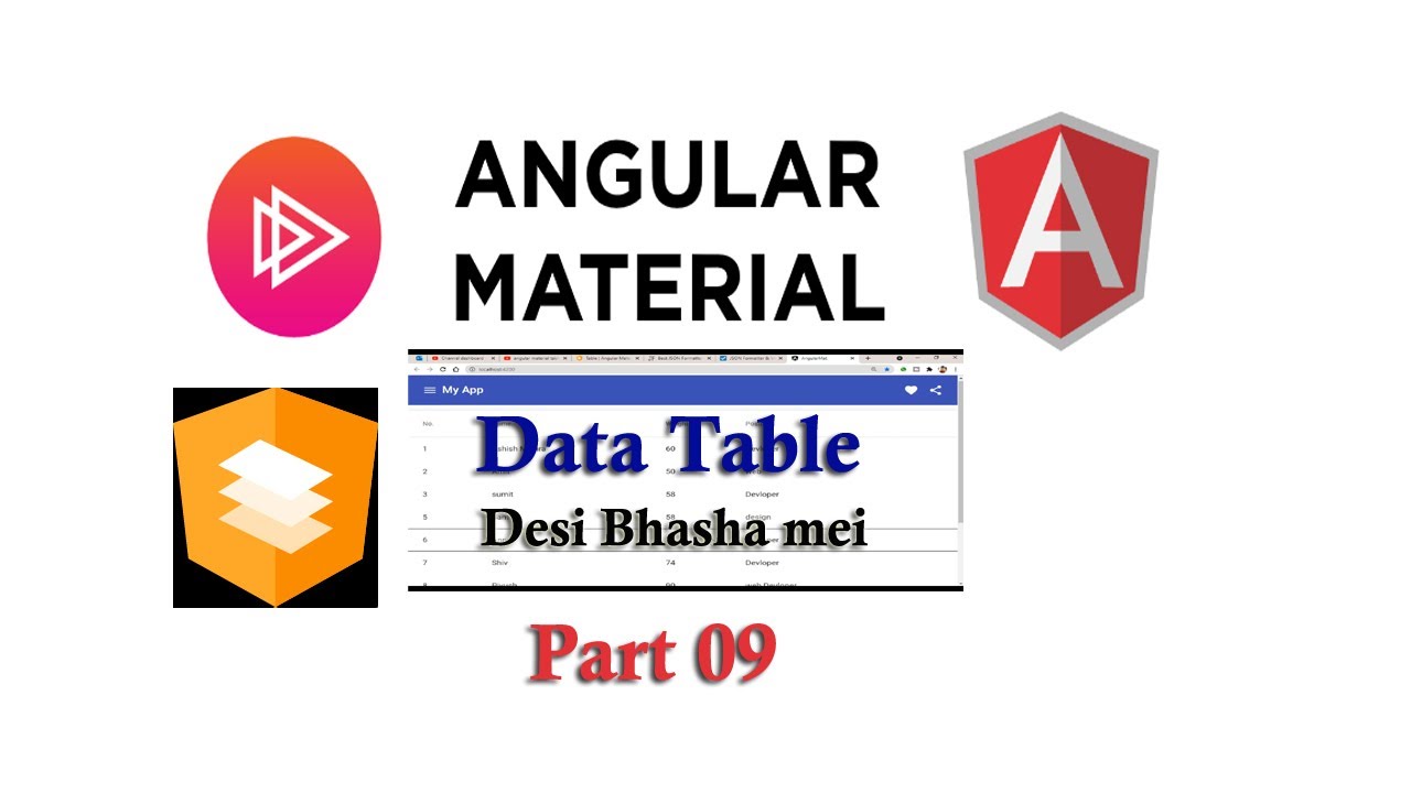 Angular material tutorial, Angular material data table example, Data table in Angular Material