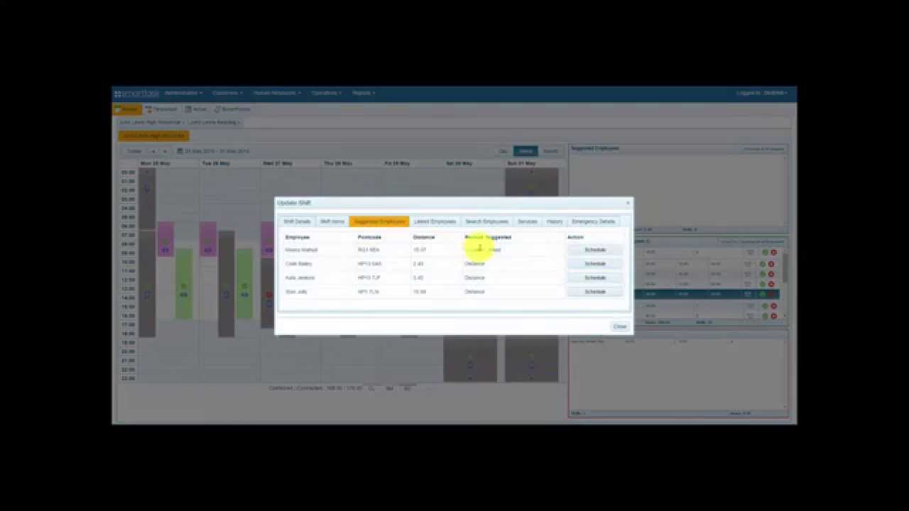 SmartTask Scheduling/Rostering Demo