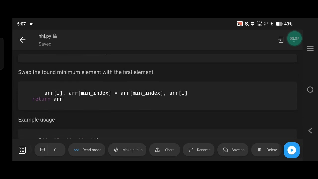 Python Program for Selection Sort Algorithm - Simple Sorting Technique