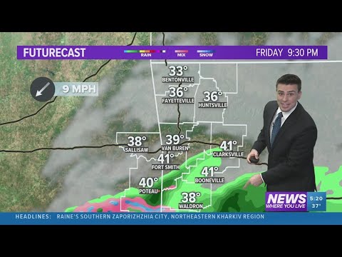 Clouds and showers ending tonight across Arkansas and Oklahoma | Forecast February 10, 2023