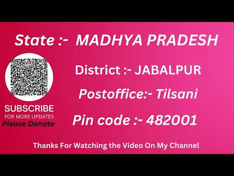 Madhya pradesh Jabalpur Tilsani Ka pin code 482001 / Jabalpur Tilsani ka post office