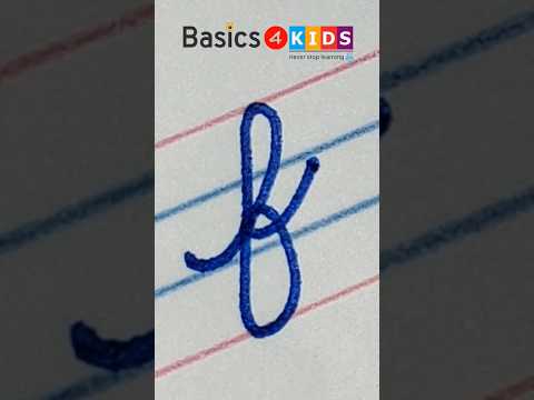 cursive small letter f | small cursive letter f | small letter f in cursive handwriting @Basics4Kids