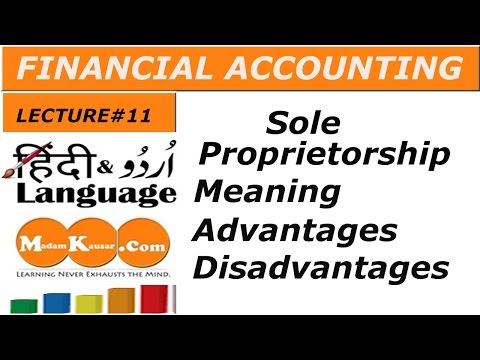 What is a sole proprietorship?Advantages,Disadvantages in Urdu/ Hindi