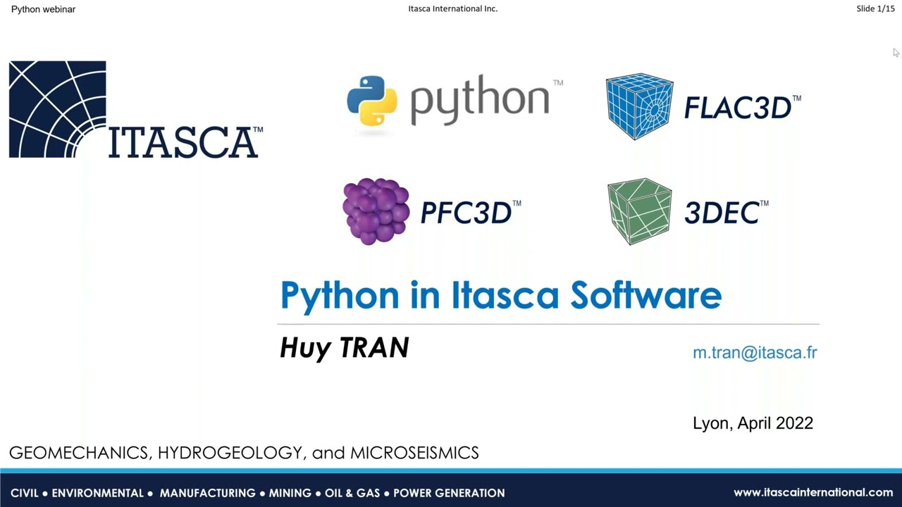 Application of Python in Itasca Software