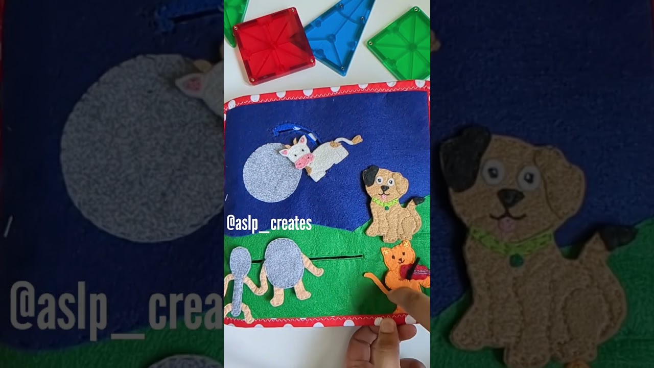 Hey Diddle diddle nursery rhyme quiet book page. full video on channel. #quietbook #nurseryrhyme